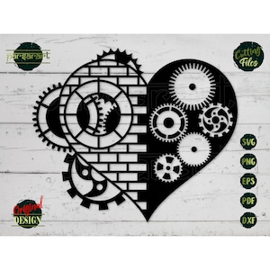 Steampunk Heart SVG Cogs SVG Steampunk Gears SVG Bricks Clockwork ...