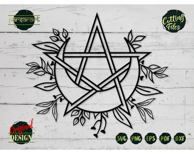Wicca Triple Moon SVG Pentagramm SVG Göttin Wicca Clipart Stern ...