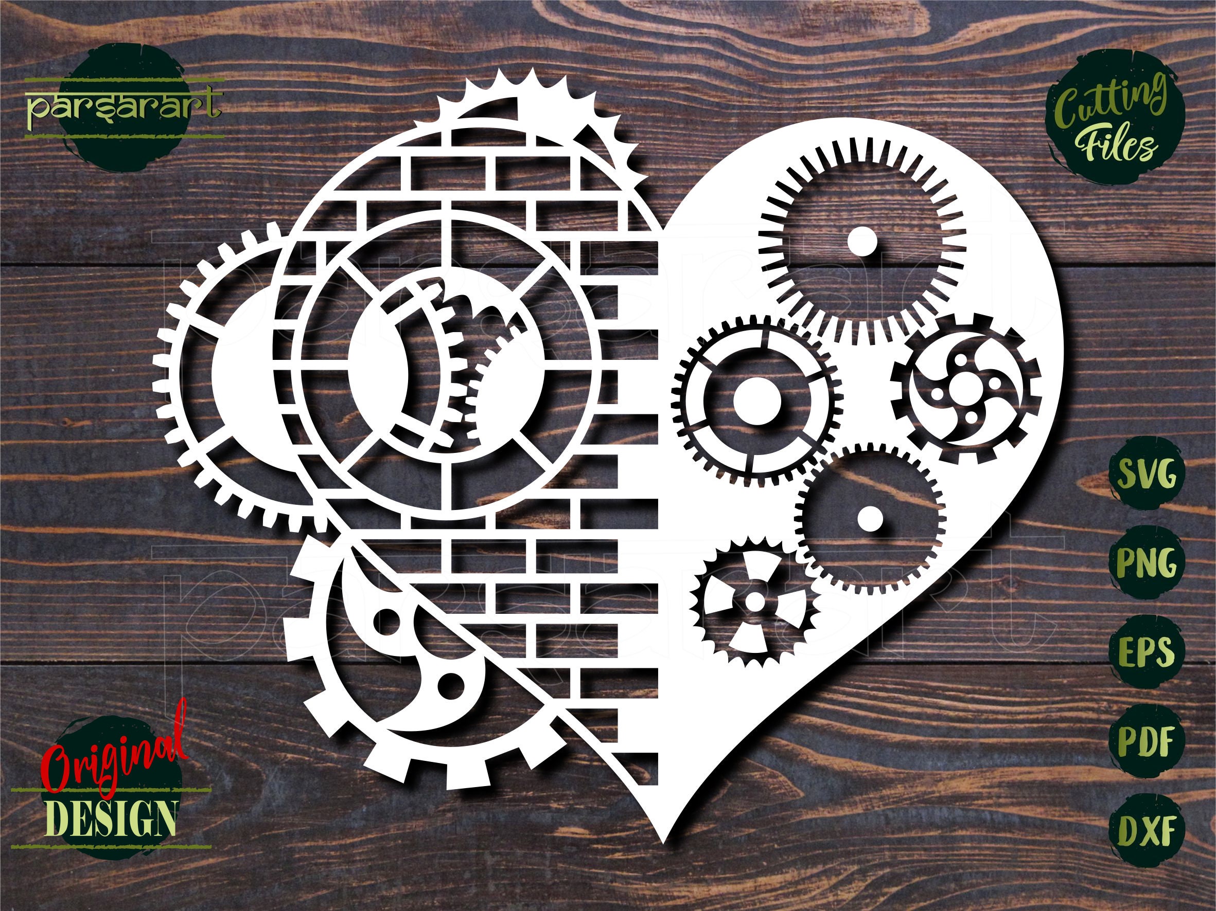 Steampunk Heart SVG Cogs SVG Steampunk Gears SVG Bricks - Etsy