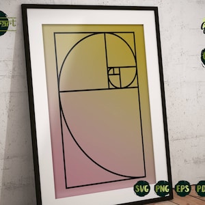 Fibonacci SVG, Sacred Geometry SVG, Golden Ratio SVG, Fibonacci Spiral ...