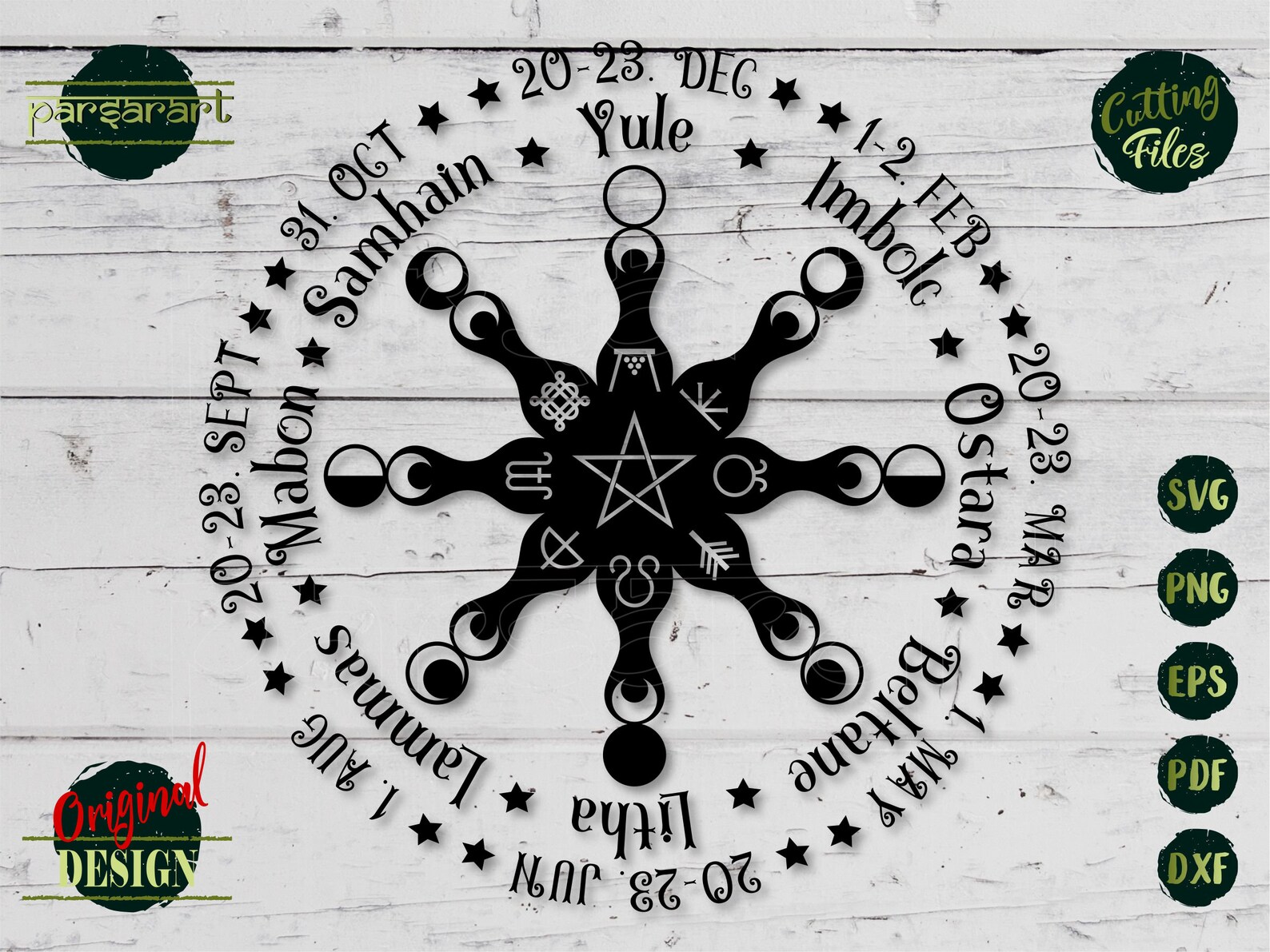 Wicca Wheel SVG Wheel of the Year SVG Celtic SVG Pagan - Etsy