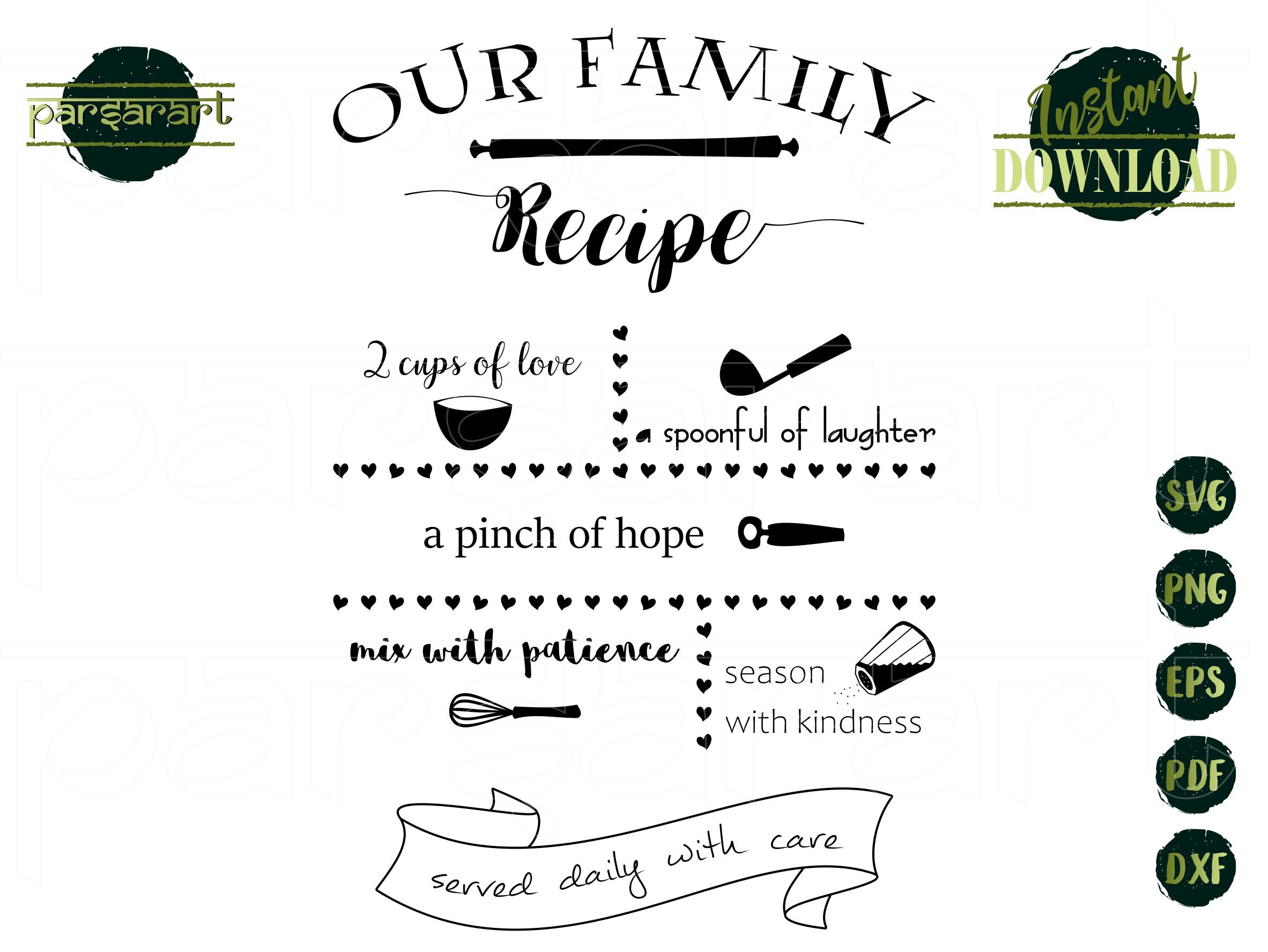 Family SVG Family Recipe SVG Family Quote SVG Our Family | Etsy