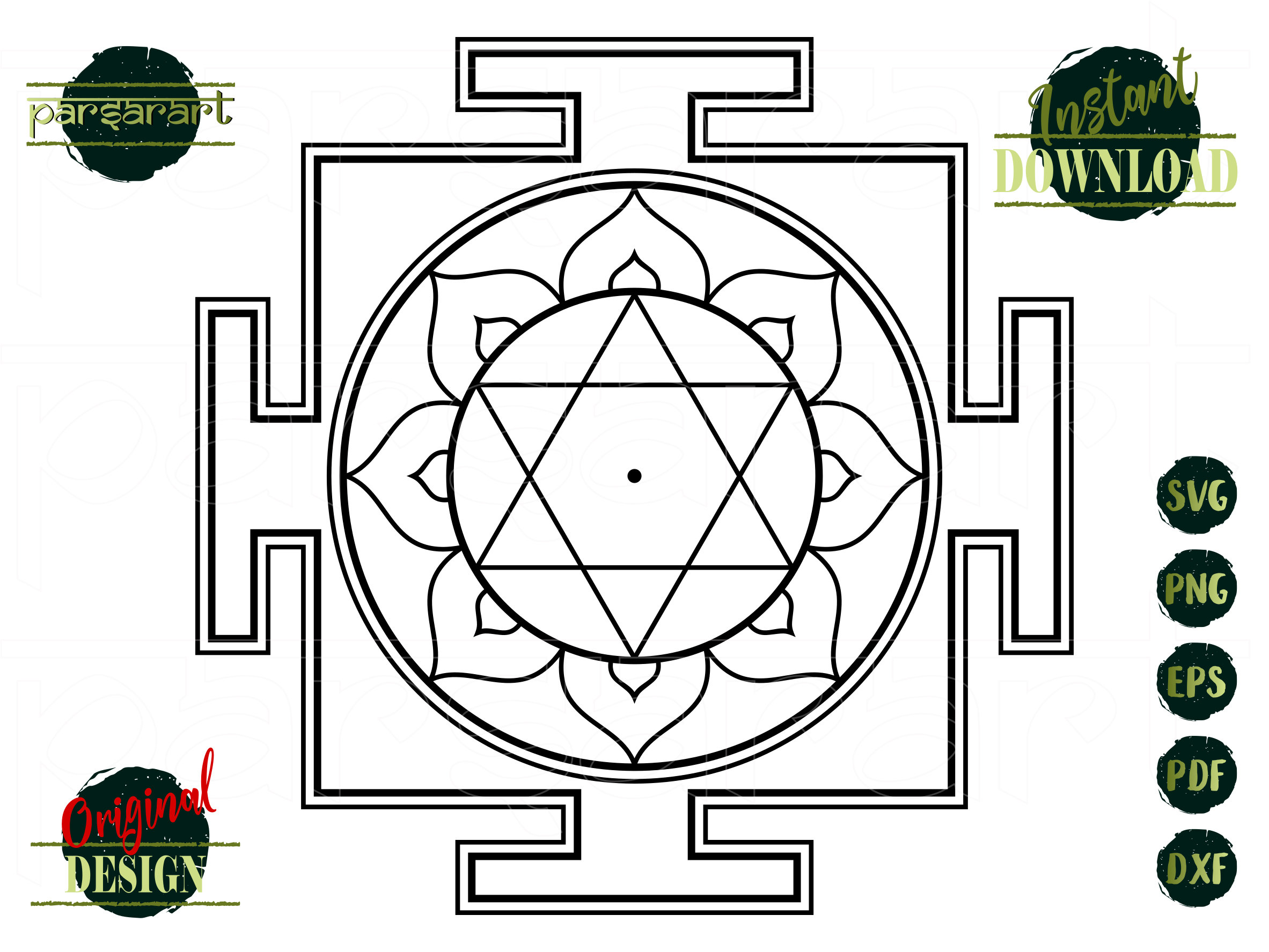 Lakshmi Yantra SVG, Sacred Geometry SVG Chakra SVG Namaste Clipart Yoga ...