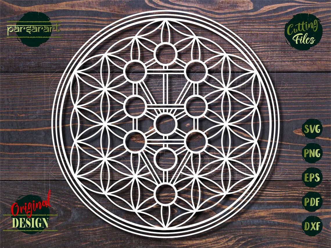Flower of Life SVG Tree of Life SVG Kabbalah Clipart Sephirot - Etsy