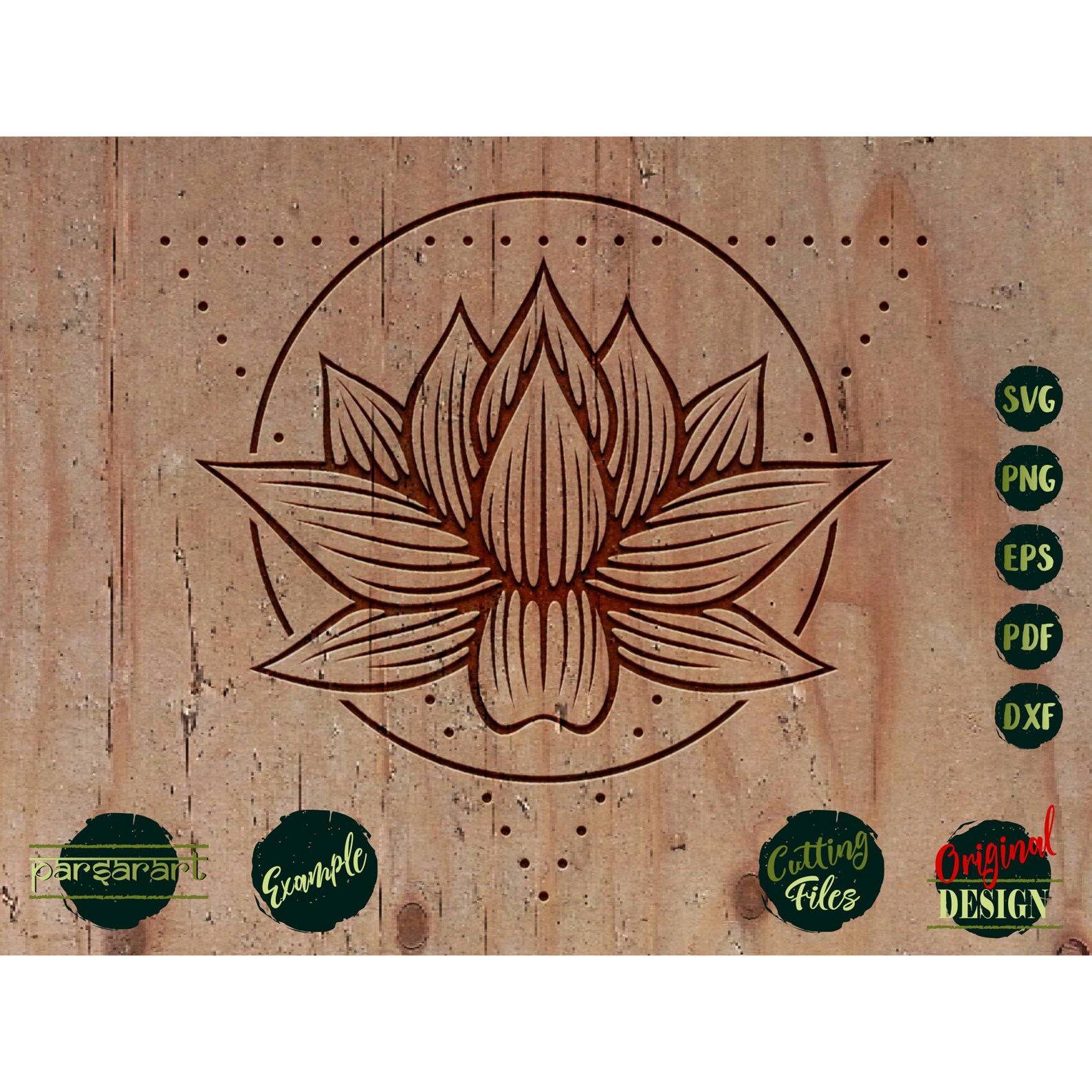 Lotus Flower in Circle SVG Floral SVG Lotus Clipart Yoga - Etsy