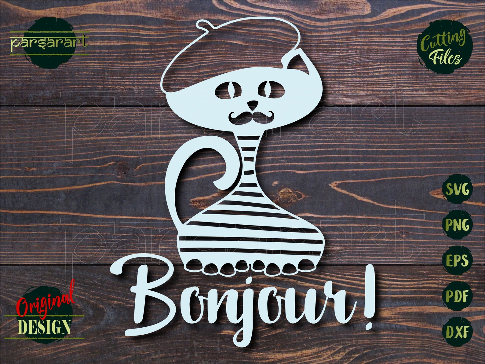 French Cat SVG Cat SVG Bonjour SVG Animal Clipart Kitten - Etsy