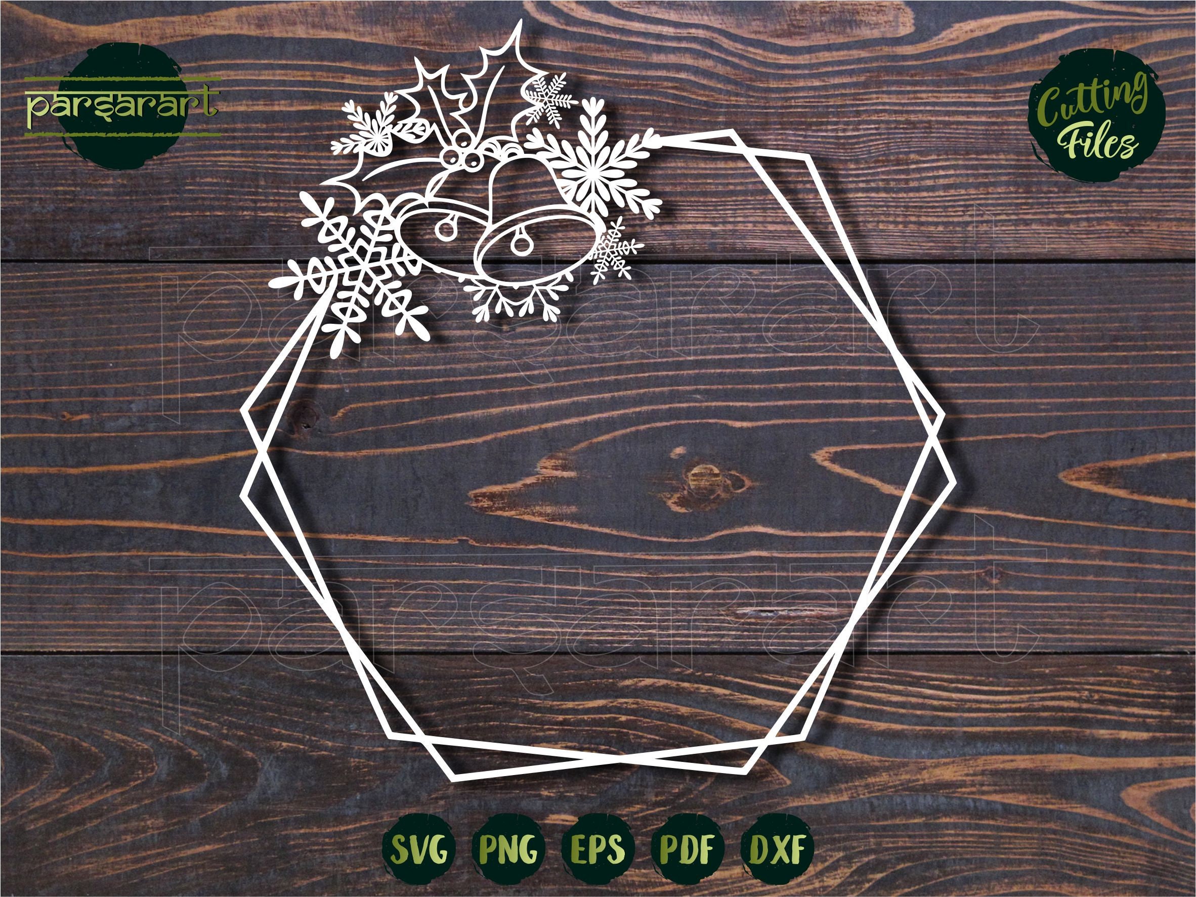 Christmas Frame SVG Monogram Frame SVG Winter Wreath Clipart | Etsy