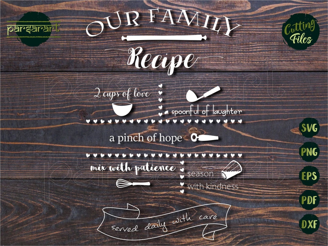 Family SVG Family Recipe SVG Family Quote SVG Our Family - Etsy
