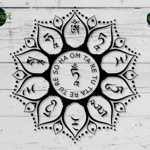 Mantra SVG Green Tara Mantra SVG Lotus Mandala Svg Tibetan - Etsy