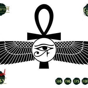 Ankh Cross SVG Pharaonic Wings SVG Egyptian Symbol SVG Eye of Horus ...