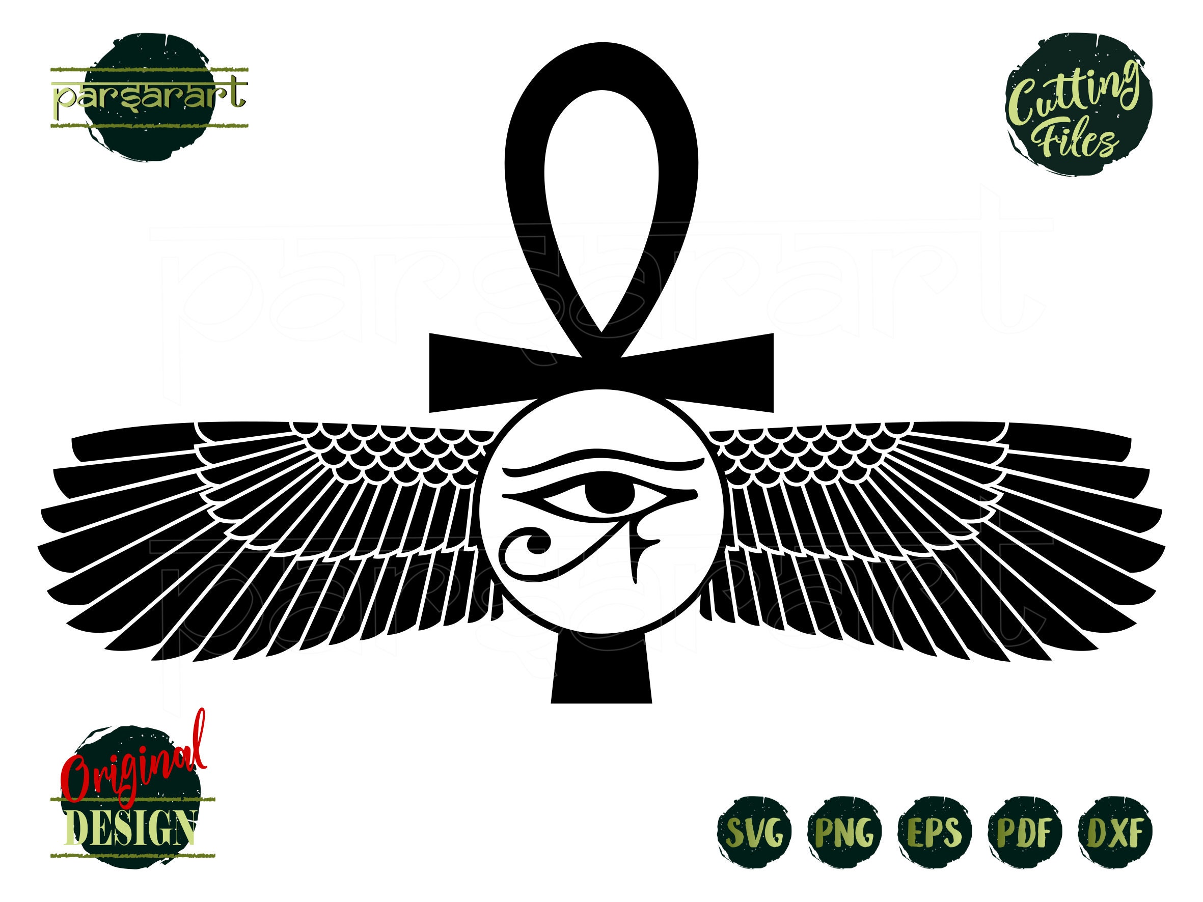 Ankh Cross SVG Pharaonic Wings SVG Egyptian Symbol SVG Eye of - Etsy