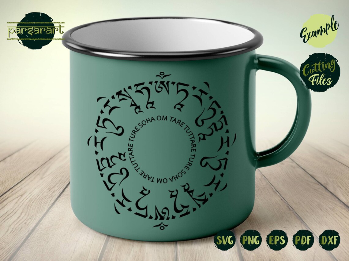 Mantra SVG Green Tara Mantra SVG Tibetan Clipart Yoga SVG - Etsy