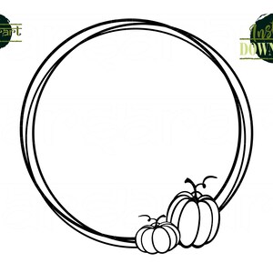 Halloween Frame SVG, Monogram Frame SVG, Pumpkin Wreath Clipart Circle ...