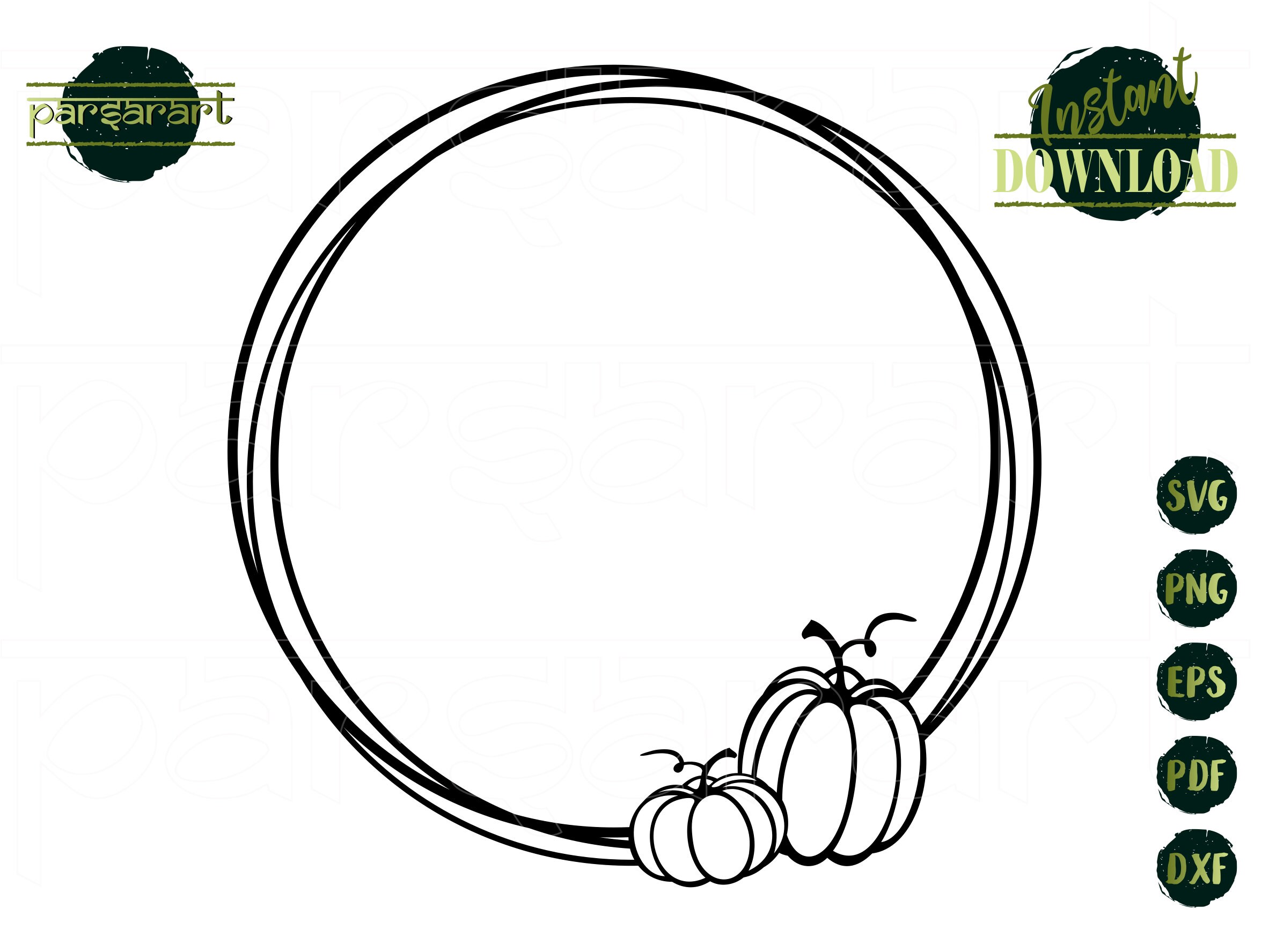Halloween Frame SVG Monogram Frame SVG Pumpkin Wreath | Etsy