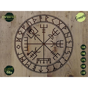 Vegvisir SVG, Viking Runes SVG Nordic Symbol Compass Pagan Valhalla ...