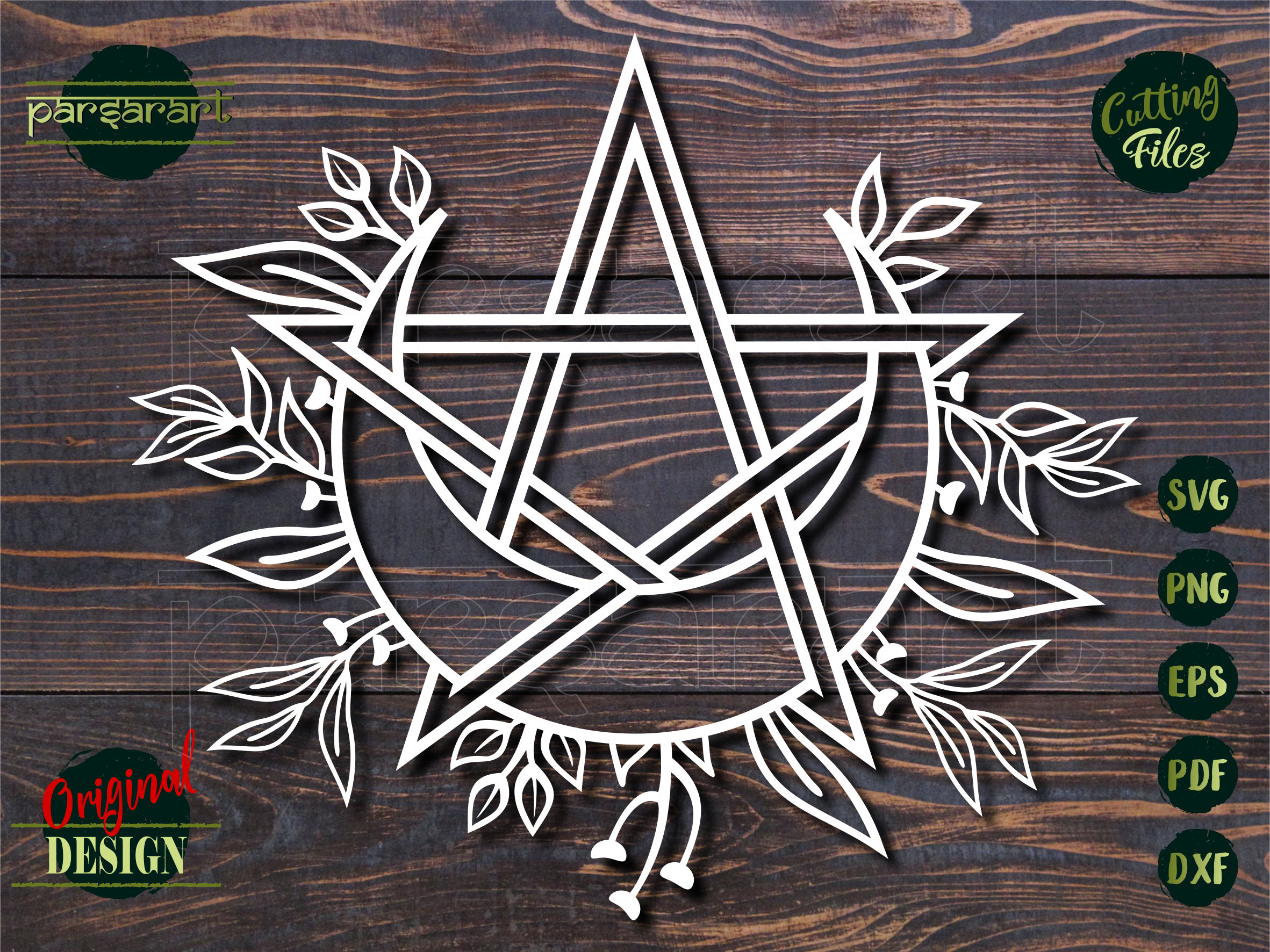 Boho Moon SVG Pentagram SVG Goddess Wicca Clipart Celestial Pagan Star ...