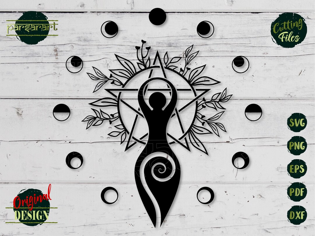 Spiral Goddess SVG Pentacle SVG Moon Phases SVG Wicca Pagan - Etsy