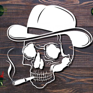 Skull With Cigar SVG, Skull SVG Human Skeleton Gentlemen Skull Head Hat ...
