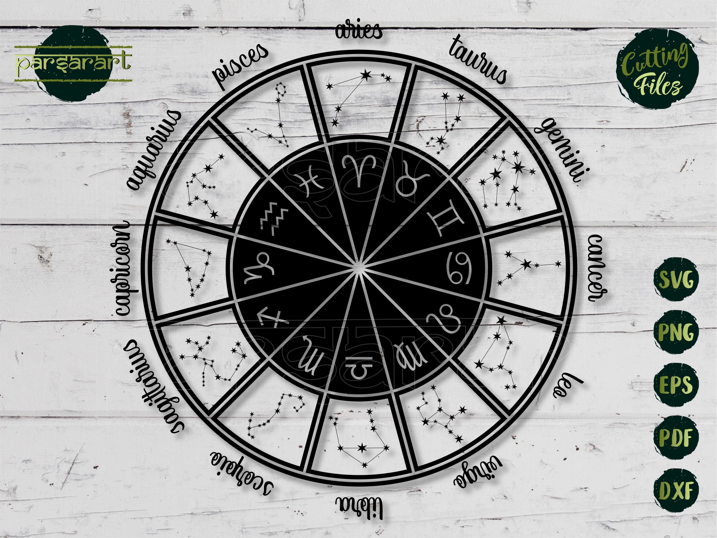 Zodiac Signs SVG Astrology Symbols SVG Star Sign Clipart - Etsy