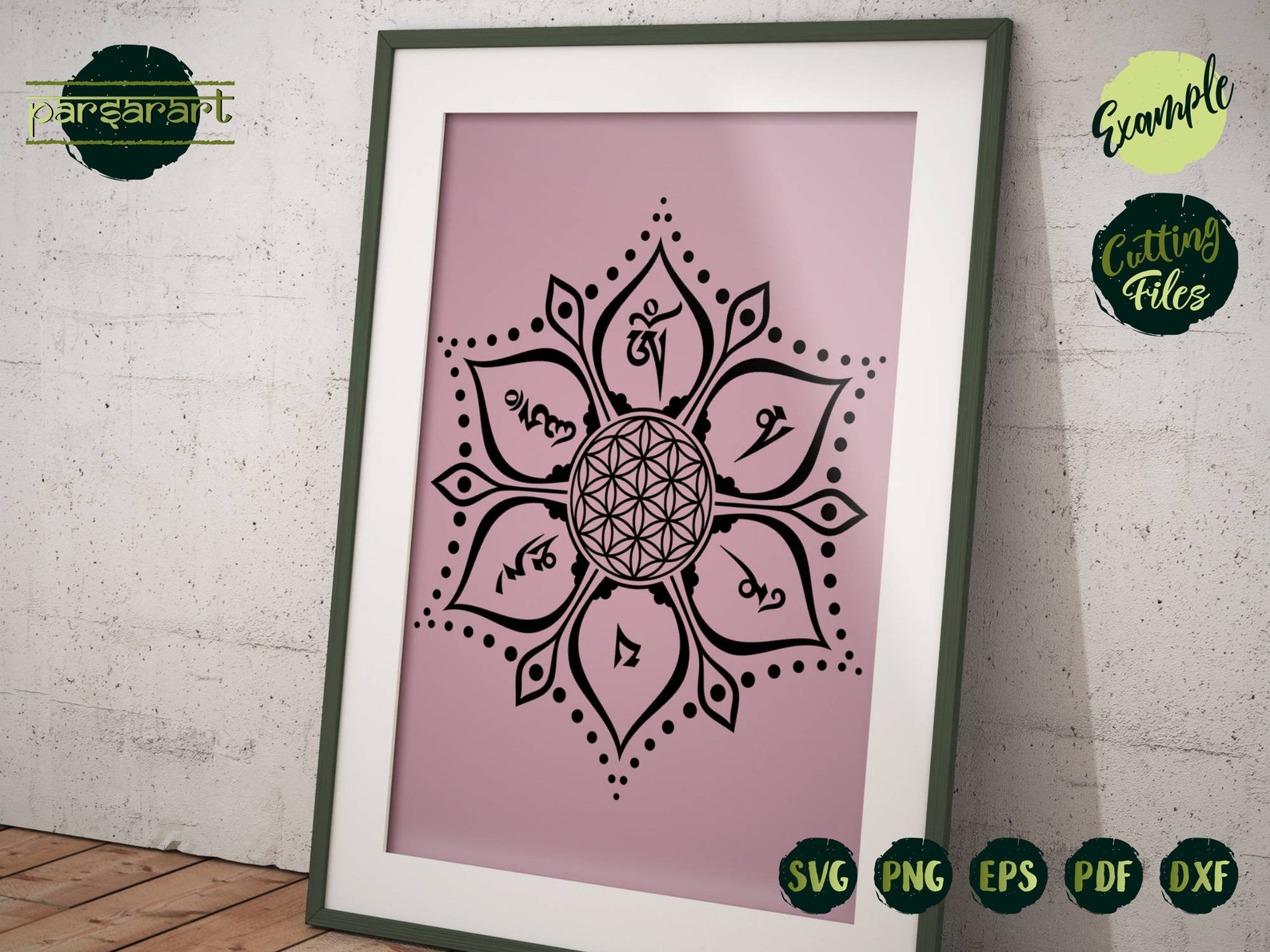 Mantra SVG, Om Mani Mantra SVG Flower of Life Svg Tibetan Clipart Yoga ...