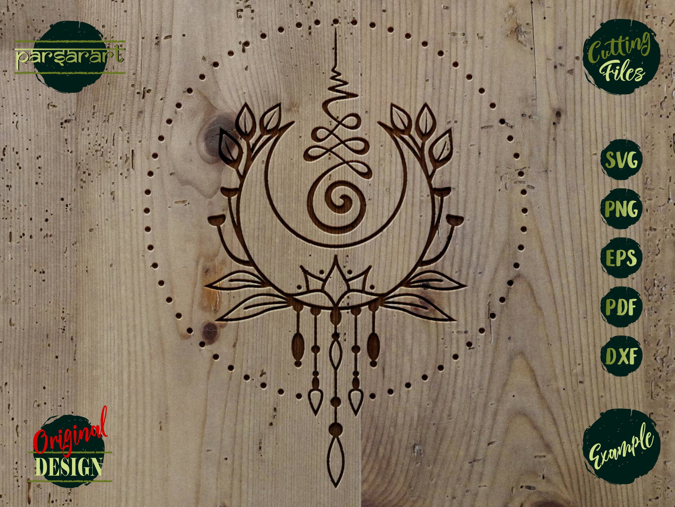 Unalome Symbol SVG Boho Mond SVG Yoga SVG Blume Celestial Namaste ...