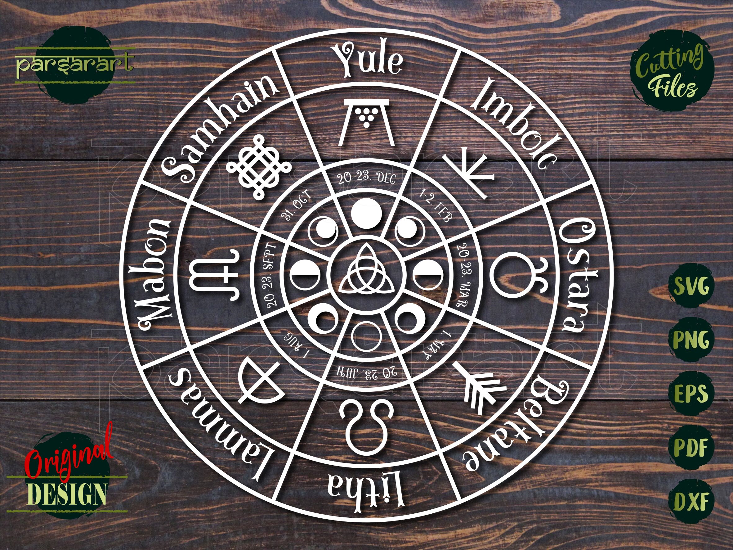 Wheel of the Year SVG Celtic SVG Wicca Clipart Pagan Calendar - Etsy
