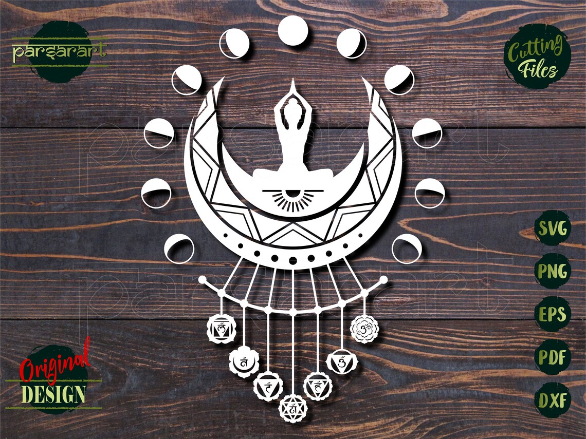 Meditation SVG Yoga SVG Namaste Svg Moon Phases Chakra Symbols Clipart ...