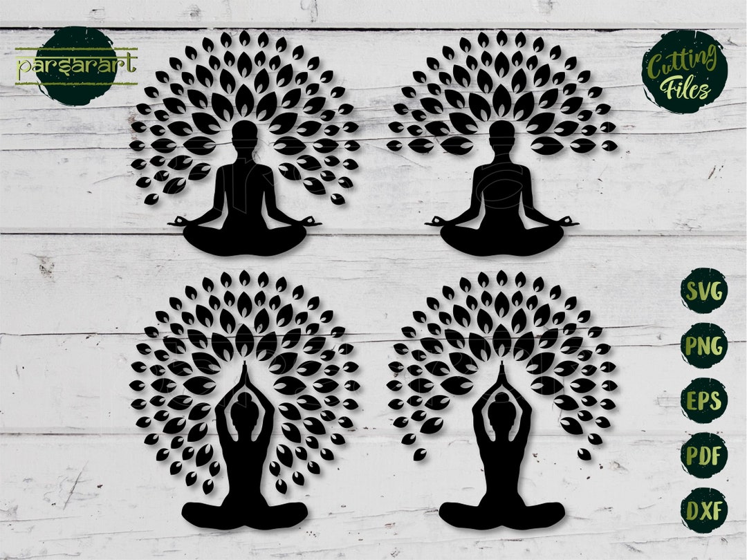 Yoga Tree SVG Bundle, Meditation SVG Yoga Clipart Chakra Namaste ...