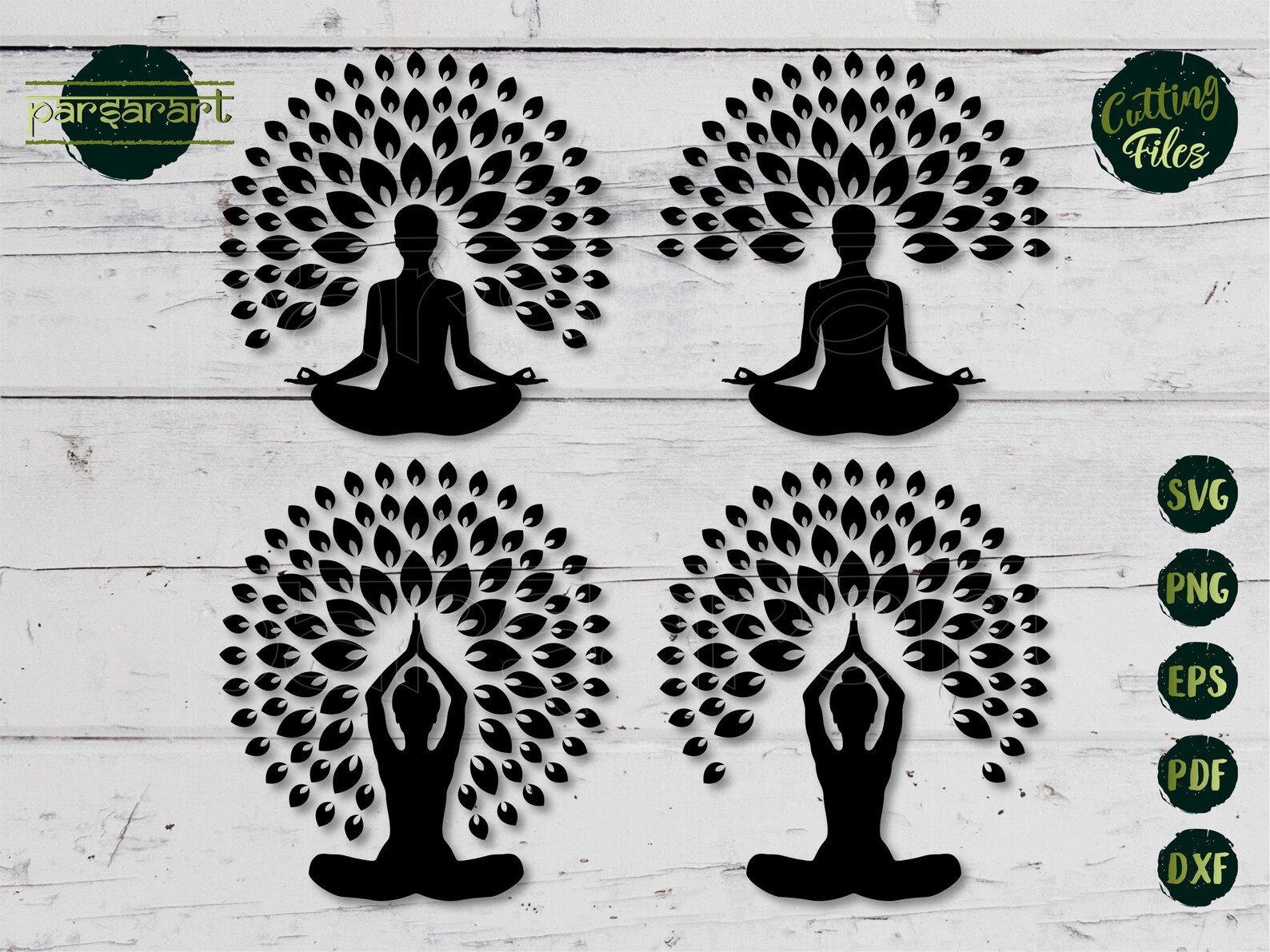 Yoga Tree SVG Bundle Meditation SVG Yoga Clipart Chakra - Etsy