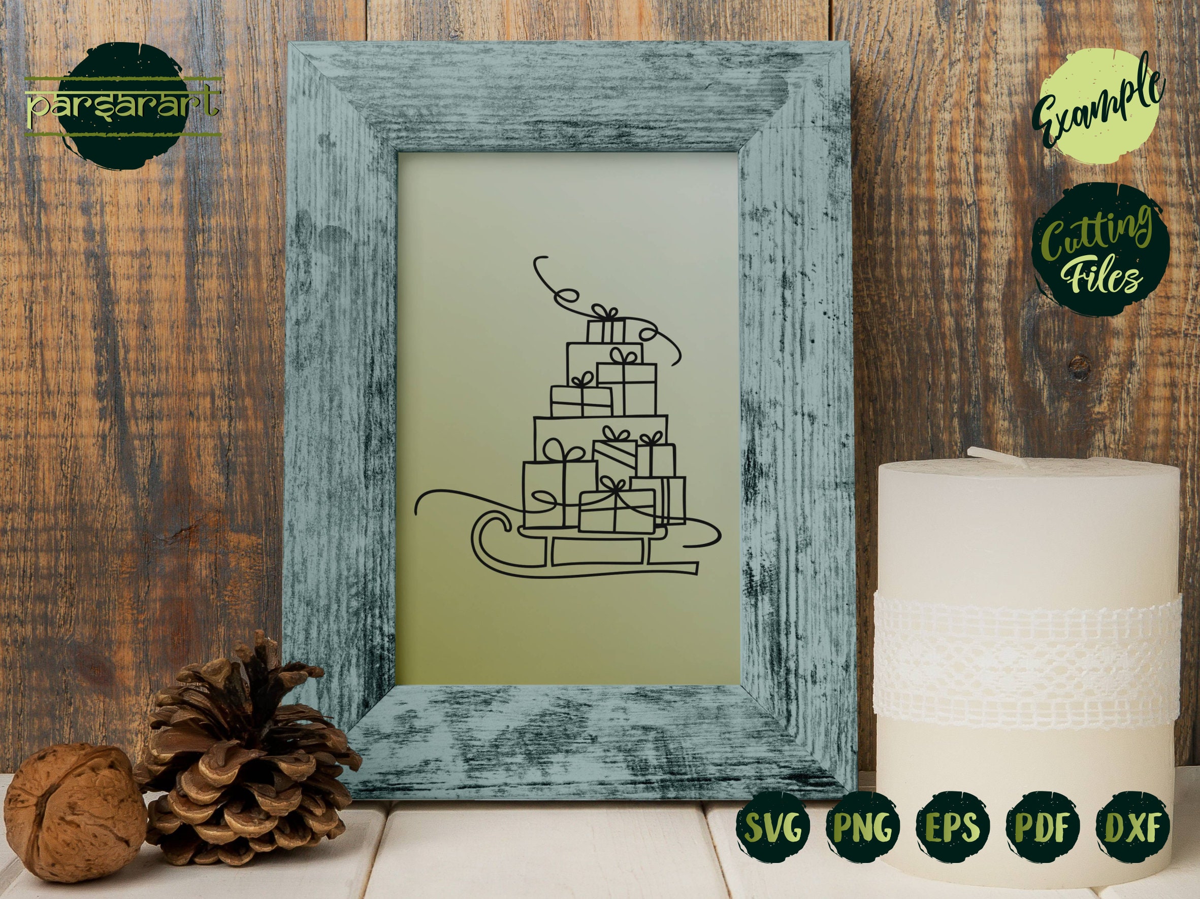 Sled SVG Gift Boxes SVG Sleigh SVG Sledge Winter Clipart - Etsy