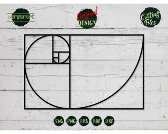 Fibonacci SVG, Golden Ratio, Sacred Geometry, Fibonacci Spiral, Cut ...