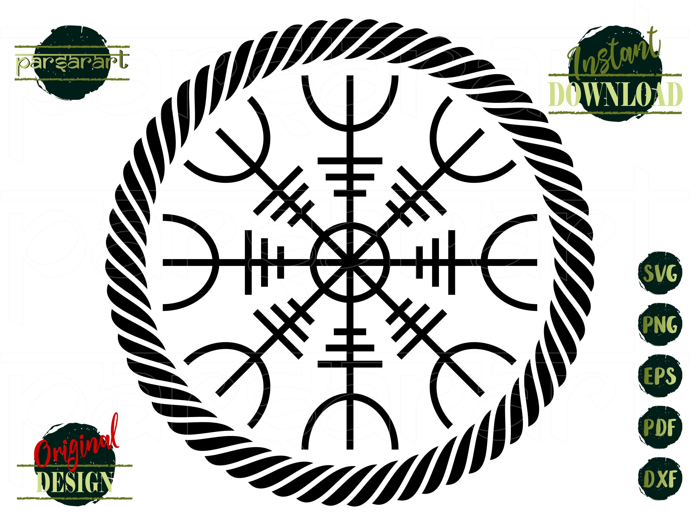 Helm of Awe SVG Viking Symbol SVG Nordic Compass Clipart | Etsy