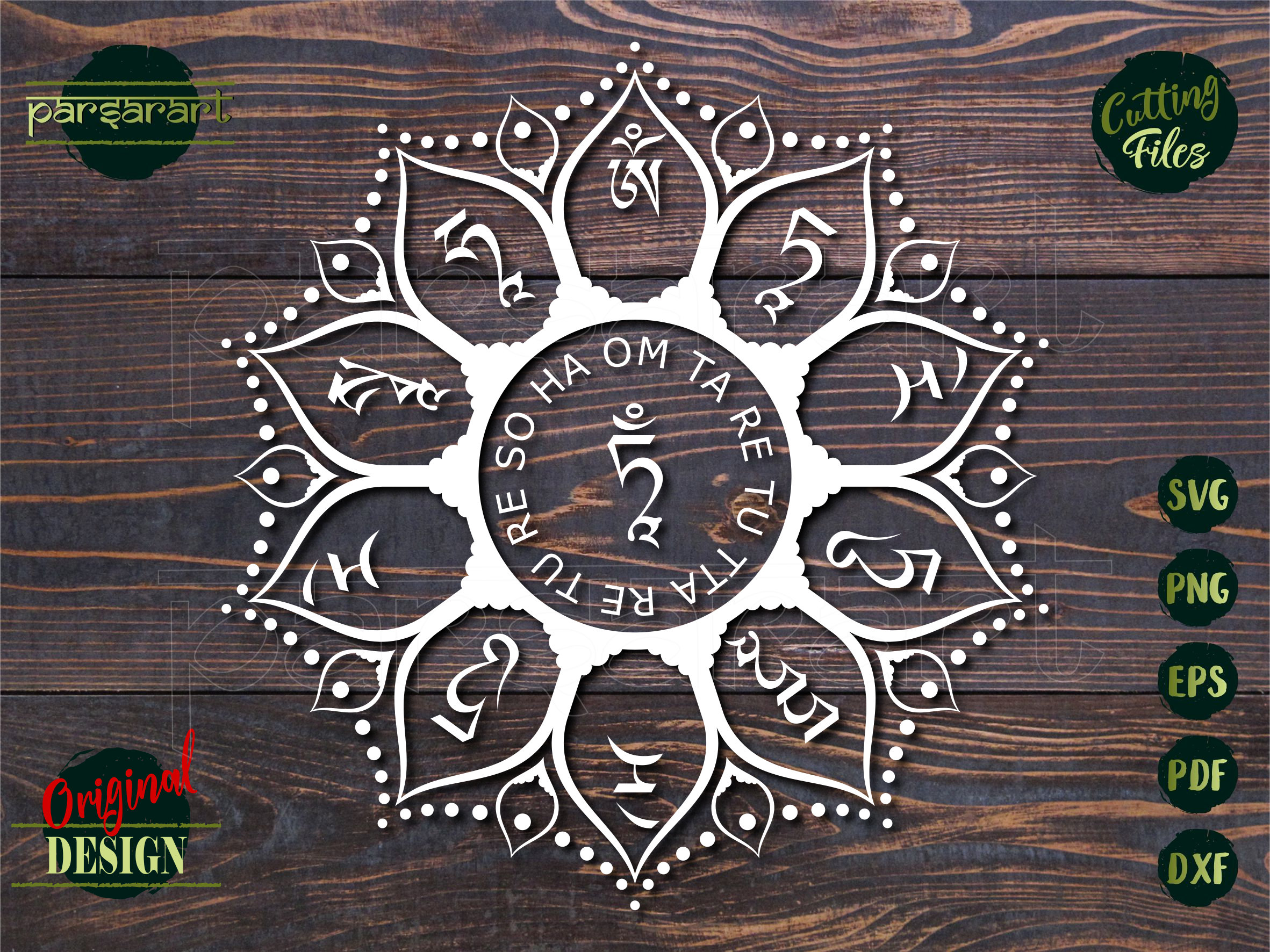 Mantra SVG Green Tara Mantra SVG Lotus Mandala Svg Tibetan - Etsy