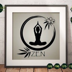 Zen SVG, Yoga Girl SVG Enso Circle SVG Relaxation Harmony Namaste ...