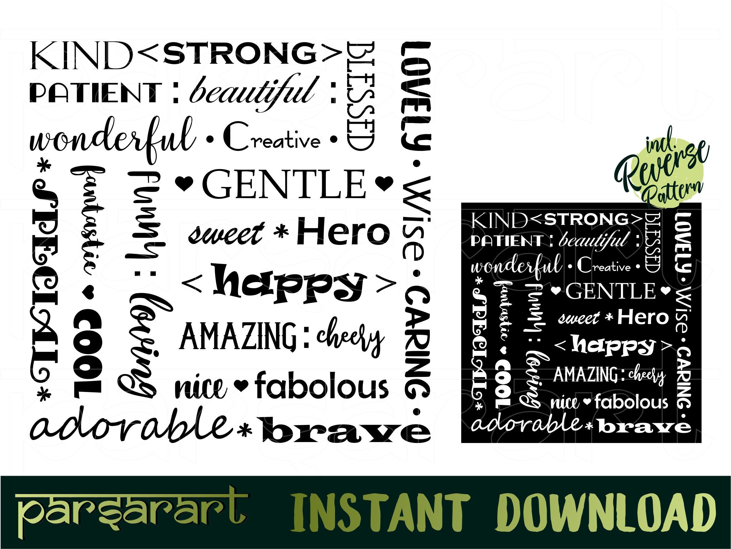 Typography SVG Typography Design Positive Words SVG | Etsy