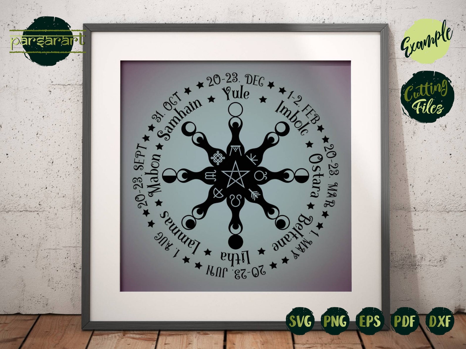 Wicca Wheel SVG, Wheel of the Year SVG Celtic SVG Pagan Calendar Celtic ...