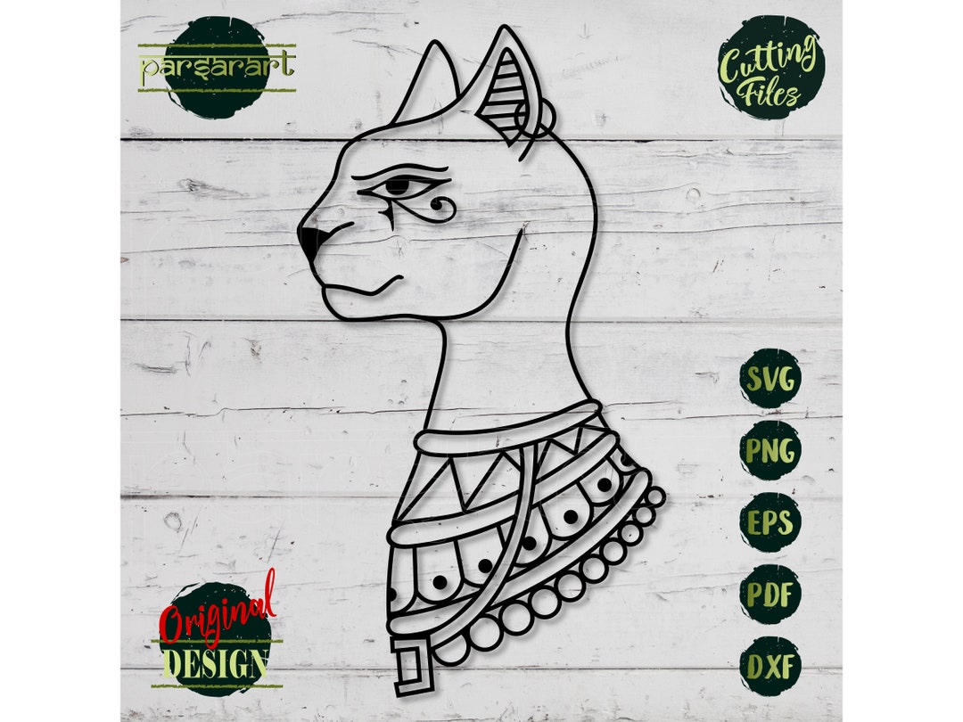 Bastet SVG Egyptian God SVG Cat Goddess Hieroglyphs Egypt Eye Vector ...
