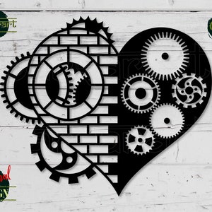 Steampunk Heart SVG Cogs SVG Steampunk Gears SVG Bricks - Etsy