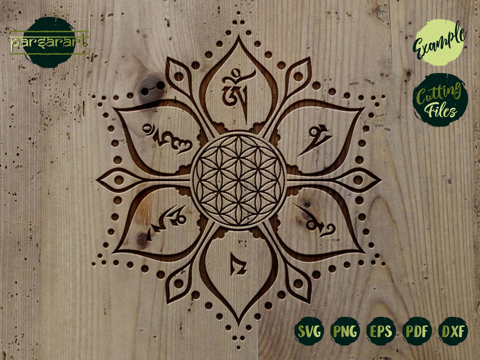 Mantra SVG, Om Mani Mantra SVG Flower of Life Svg Tibetan Clipart Yoga ...