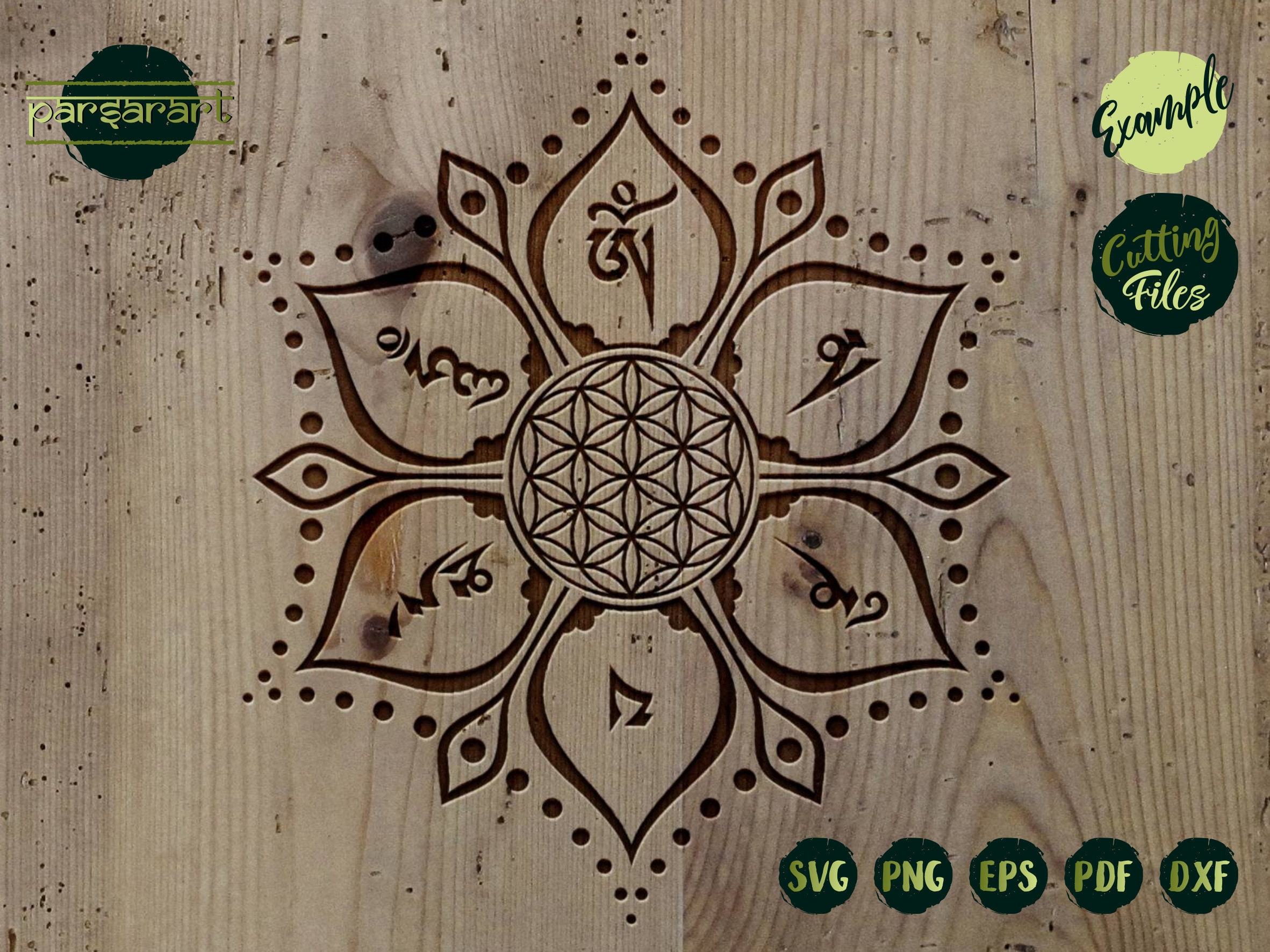 Mantra SVG, Om Mani Mantra SVG Flower of Life Svg Tibetan Clipart Yoga ...