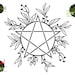 Wiccan Pentacle SVG Pentagram SVG Leaves SVG Witchcraft Wicca Star ...