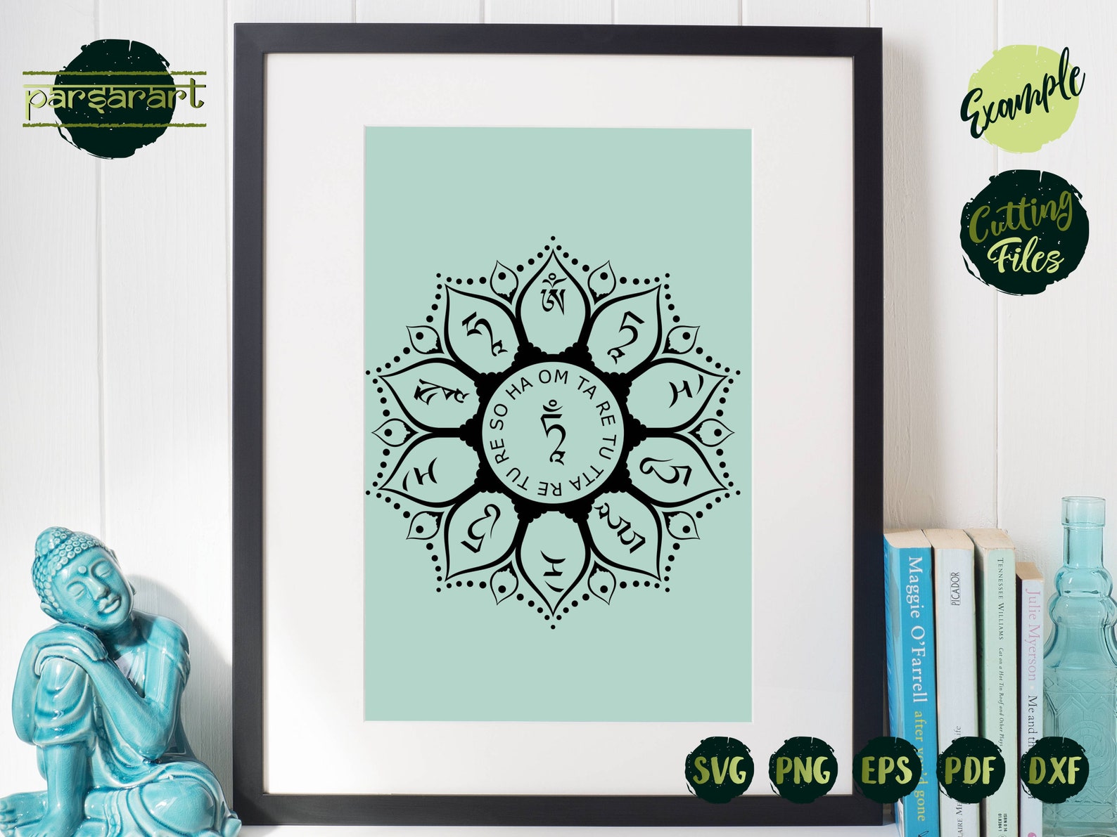Mantra SVG Green Tara Mantra SVG Lotus Mandala Svg Tibetan - Etsy