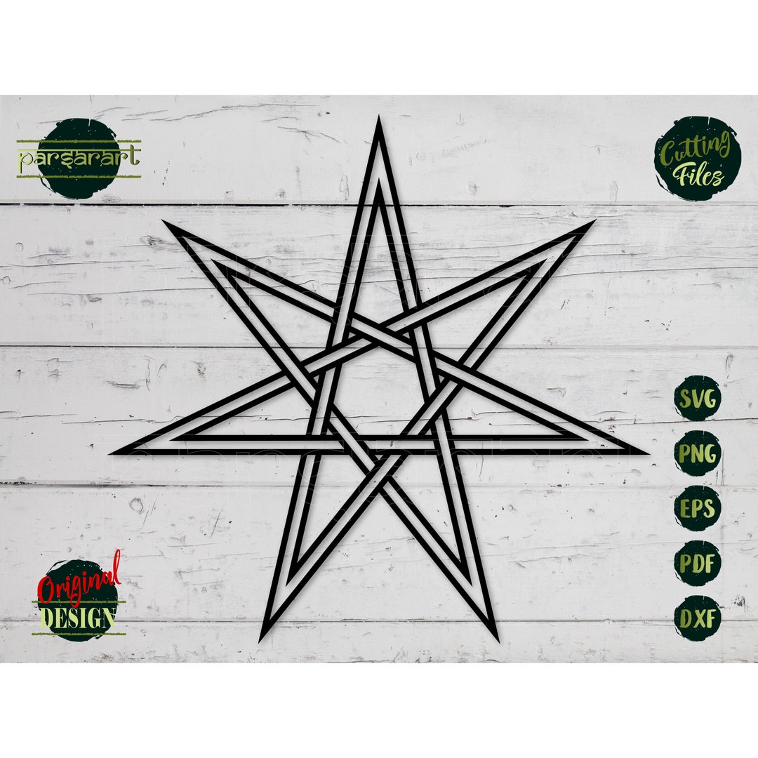 Faery Star SVG Heptagram SVG Fairy Wicca Blue Star Elven Seven Pointed ...