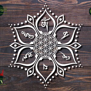 Mantra SVG, Om Mani Mantra SVG Flower of Life Svg Tibetan Clipart Yoga ...