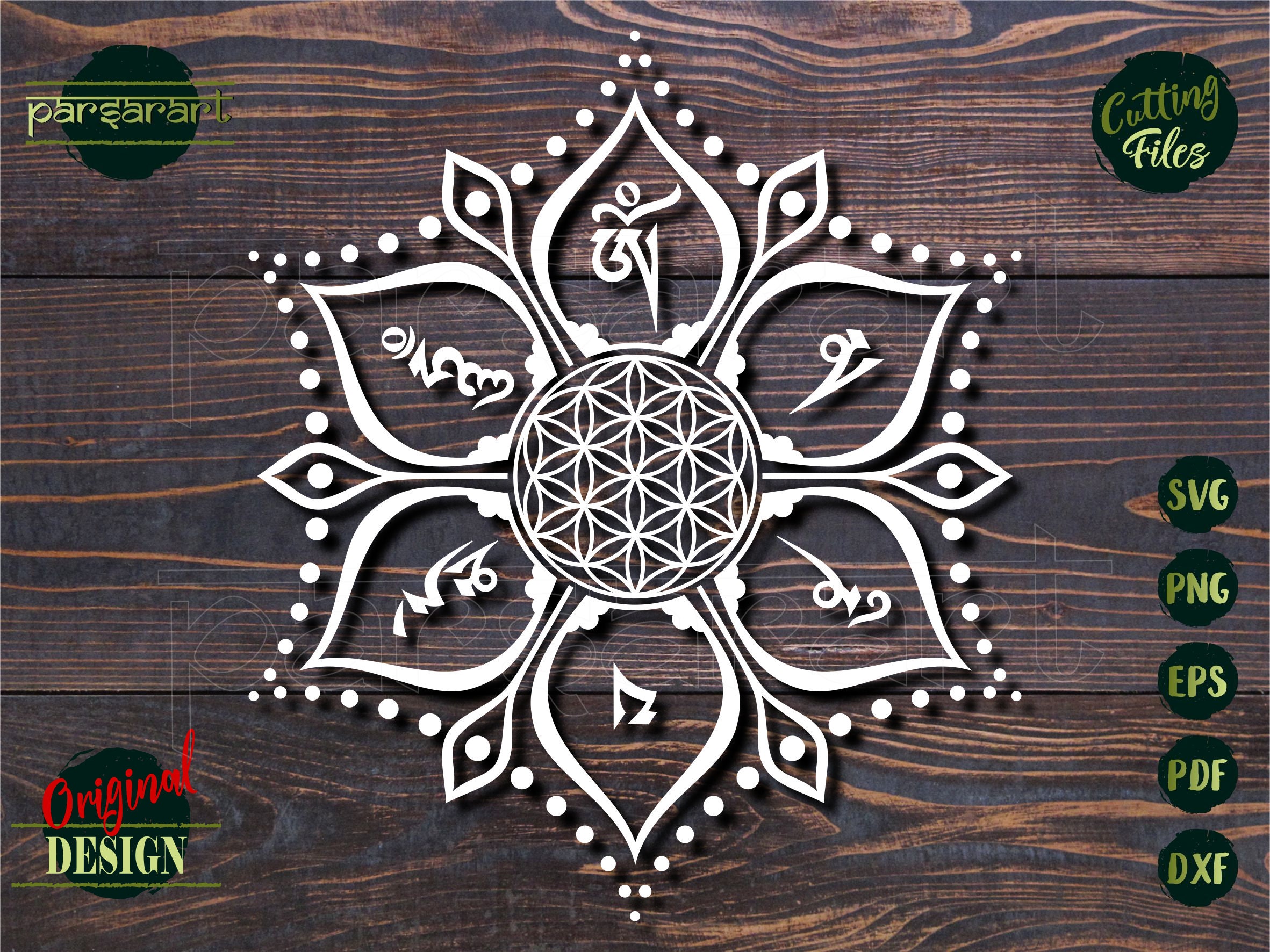 Mantra SVG, Om Mani Mantra SVG Flower of Life Svg Tibetan Clipart Yoga ...
