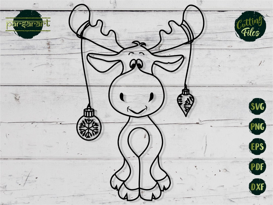 Cute Moose SVG, Christmas SVG Moose Vector Deer Nursery Baby Woodland ...