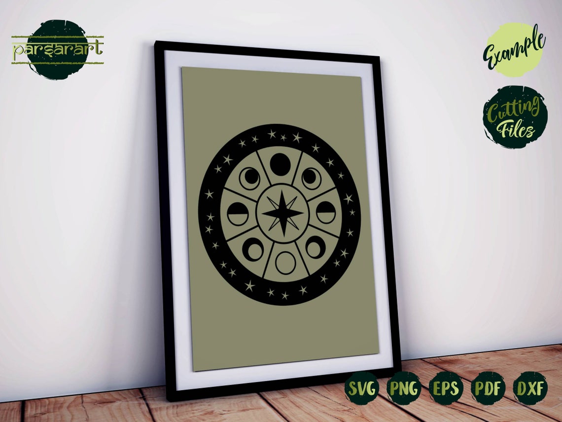 Moon Phases SVG Moon and Stars SVG Moon Clipart Round Lunar - Etsy