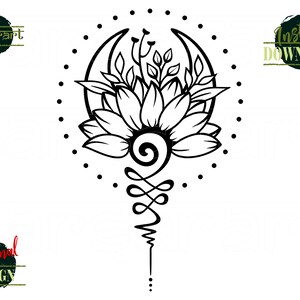 Unalome SVG, Sunflower SVG Unalome Symbol Moon SVG Yoga Svg Namaste Svg ...
