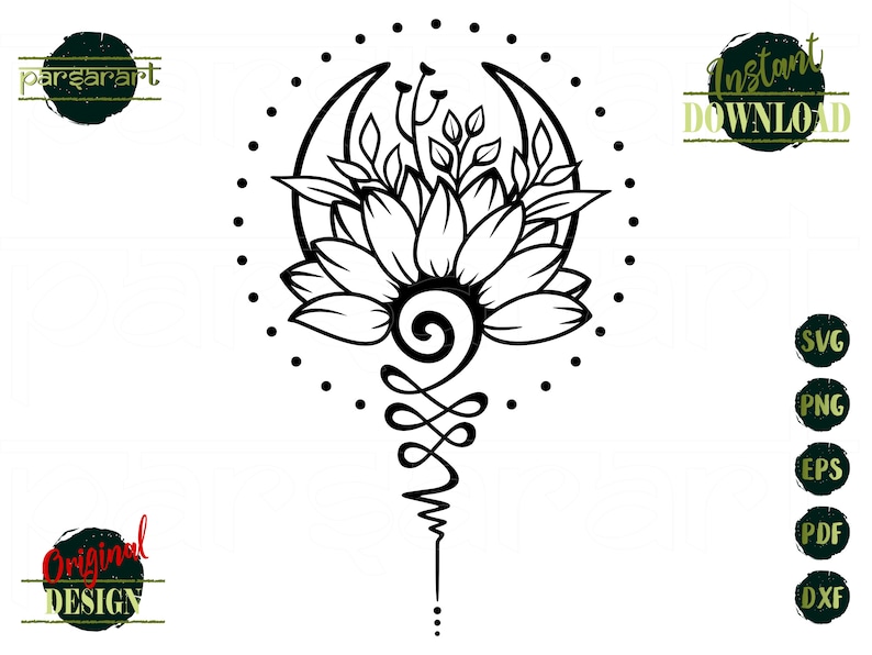 Unalome SVG, Sunflower SVG Unalome Symbol Moon SVG Yoga Svg Namaste Svg ...