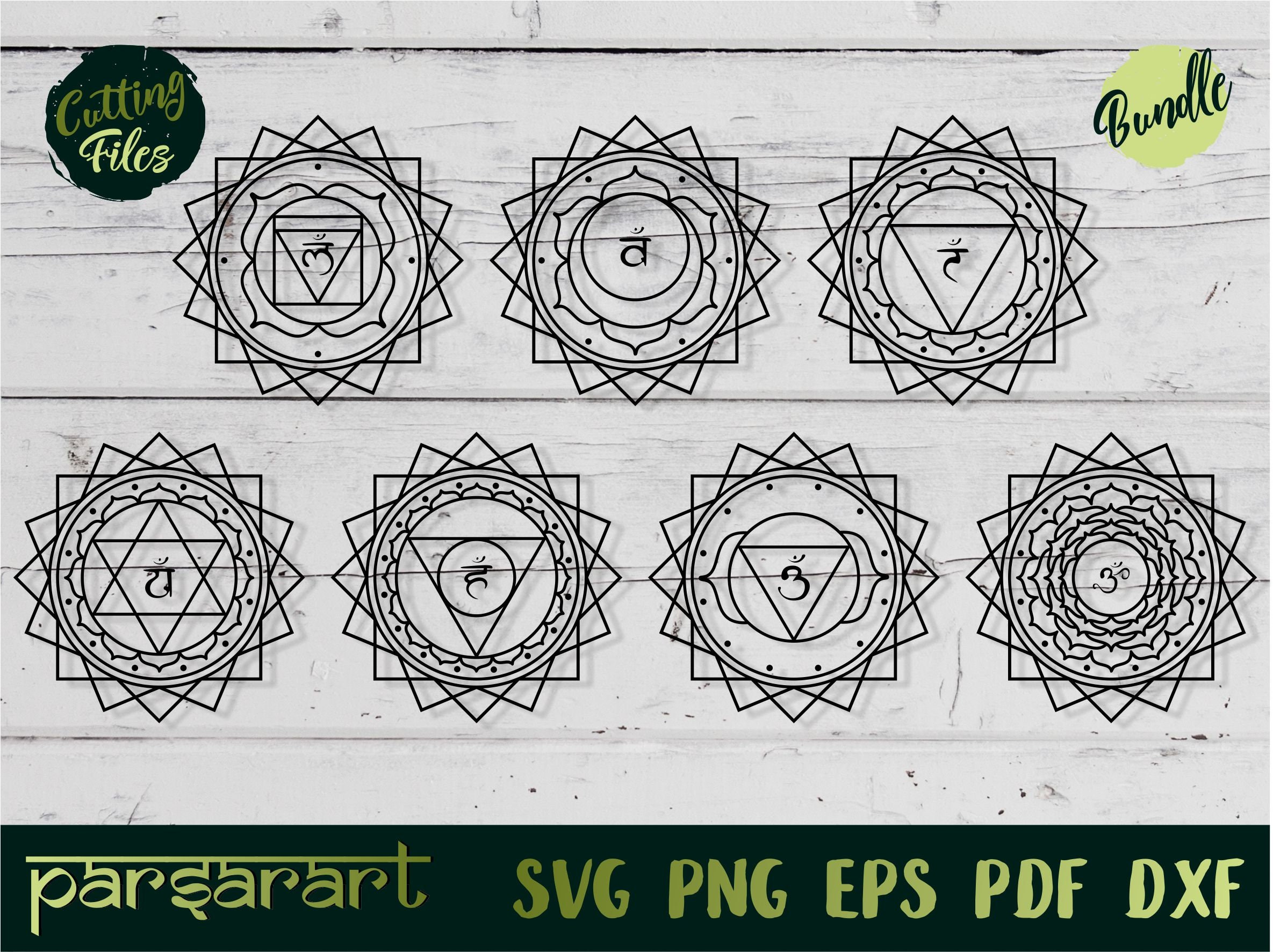 7 Chakras SVG Chakra Symbols SVG Namaste Clipart Yoga SVG - Etsy